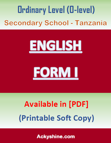 61 Pages NOTES - ENGLISH FORM ONE: Ordinary Level (O-level), Secondary ...