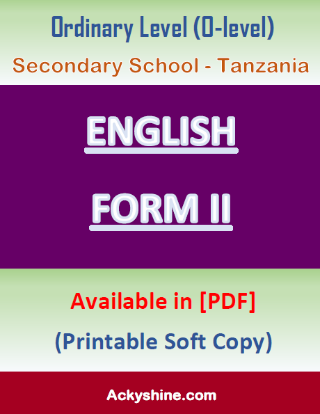 52 Pages NOTES - ENGLISH FORM TWO: Ordinary Level (O-level), Secondary ...
